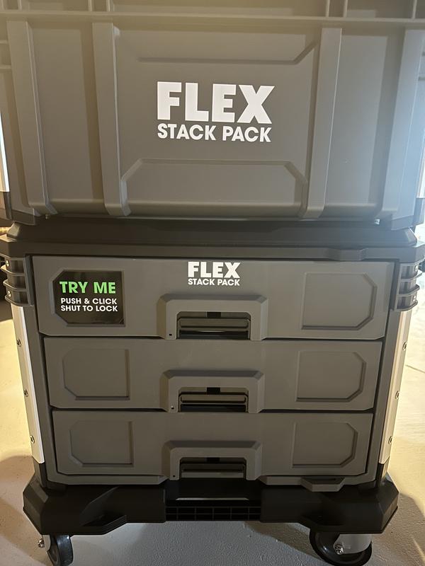 FLEX STACK PACK 22-in W x 10.3-in H x 15.1-in D 3 -Drawer Polypropylene Tool Box in the Portable ...