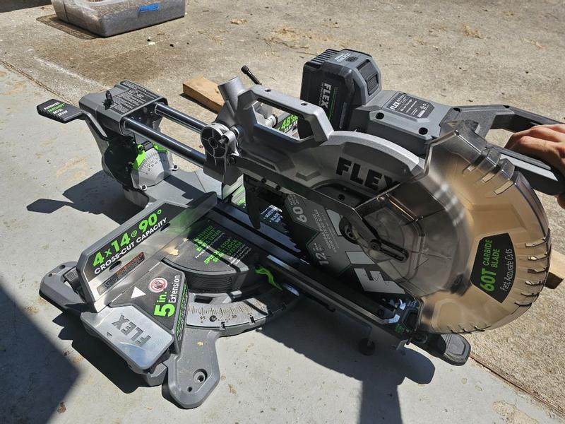 FLEX STACKED LITHIUM 12-in 24-volt Dual Bevel Sliding Compound Hybrid ...