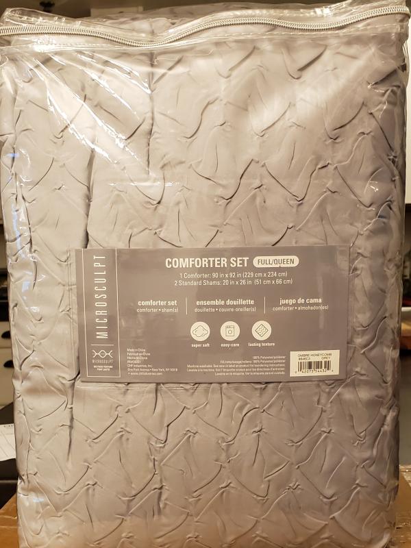 Microsculpt Ombre Honeycomb 3-Piece Grey King Comforter Set 2A8646C4GY ...