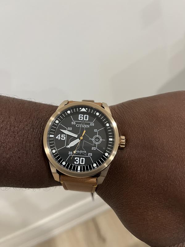 Citizen Eco-Drive Men's Avion Weekender Brown Leather Strap Watch 45mm ...