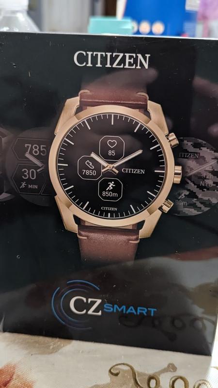 Citizen Men's CZ Smart Hybrid Sport Brown Leather Strap Smart Watch ...