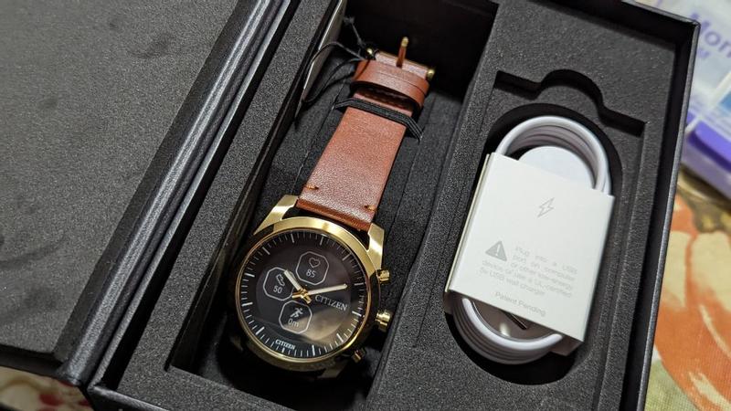 Citizen Men's CZ Smart Hybrid Sport Brown Leather Strap Smart Watch ...