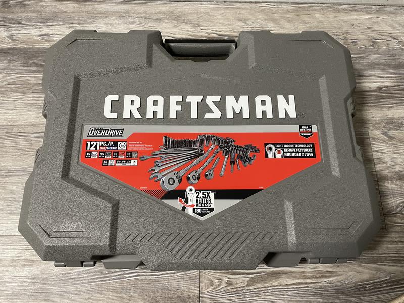 CRAFTSMAN OVERDRIVE 121-Piece Standard (SAE) and Metric Gunmetal Chrome ...