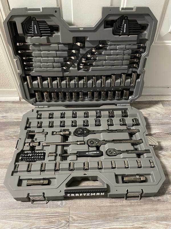 CRAFTSMAN OVERDRIVE 121-Piece Standard (SAE) and Metric Gunmetal Chrome ...
