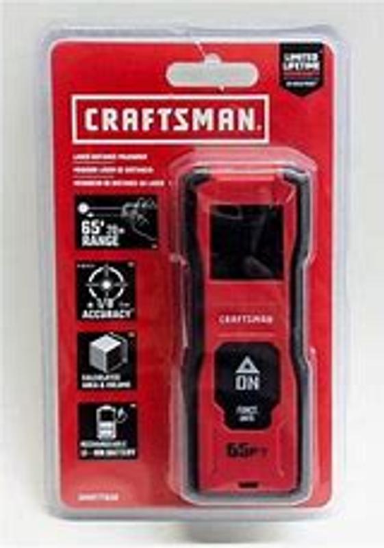 CRAFTSMAN 65-ft Outdoor Red Laser Distance Measurer with Backlit ...