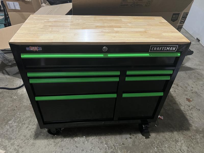 CRAFTSMAN S2000 Series 41-in L x 37.5-in H 7 -Drawers Rolling Black ...