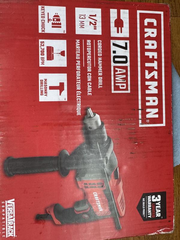 CRAFTSMAN 1/2-in 7-Amp Variable Hammer Drill (Charger Not Included ...