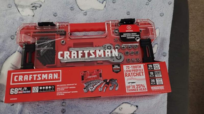 CRAFTSMAN 68-Piece Standard (SAE) and Metric Polished Chrome Mechanics ...