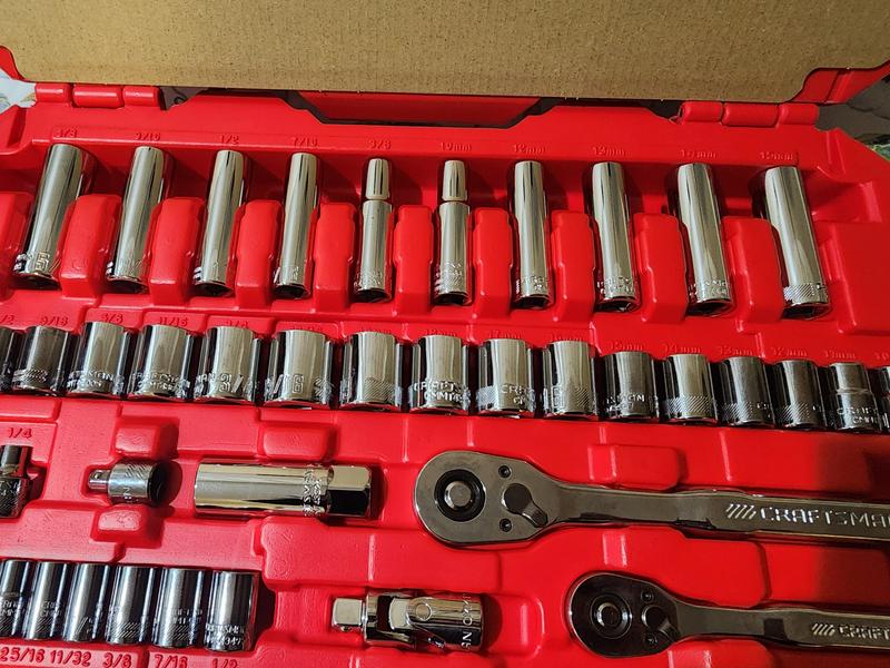 CRAFTSMAN 83-Piece Standard (SAE) and Metric Polished Chrome Mechanics ...