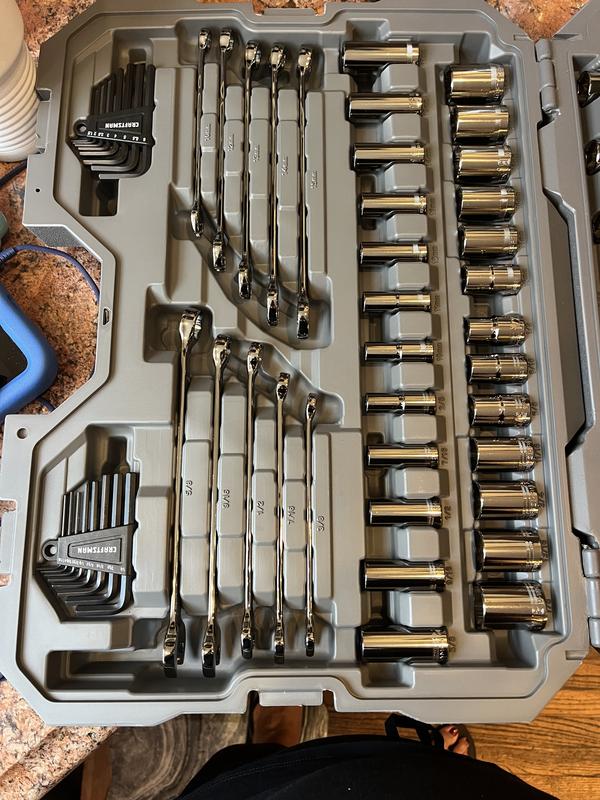 CRAFTSMAN OVERDRIVE 121-Piece Standard (SAE) and Metric Gunmetal Chrome ...