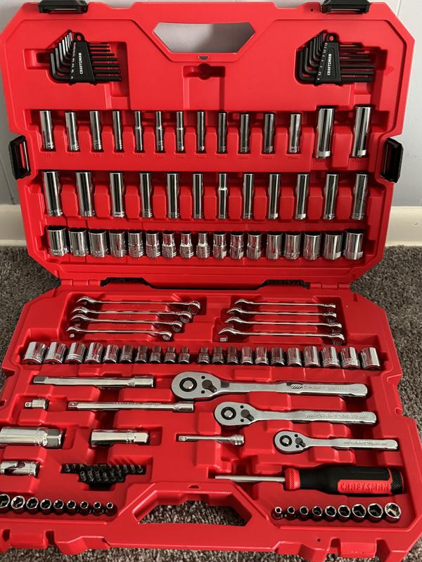 CRAFTSMAN 135-Piece Standard (SAE) and Metric Polished Chrome Mechanics ...