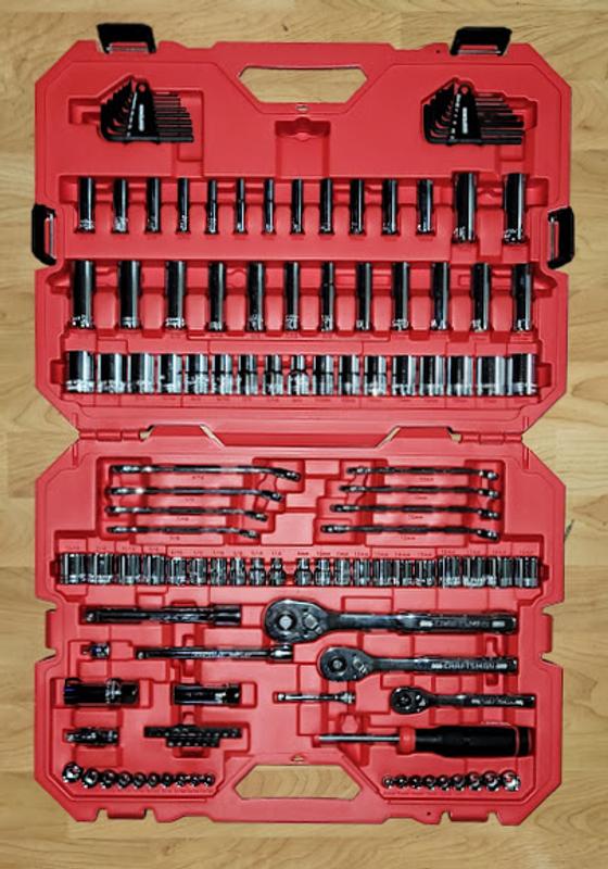 CRAFTSMAN 135-Piece Standard (SAE) and Metric Polished Chrome Mechanics ...
