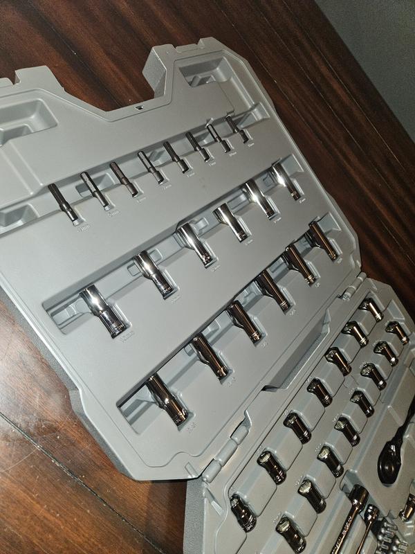 CRAFTSMAN OVERDRIVE 80-Piece Standard (SAE) and Metric Gunmetal Chrome ...