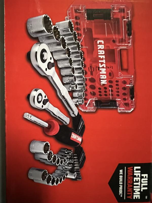CRAFTSMAN 68-Piece Standard (SAE) and Metric Polished Chrome Mechanics ...