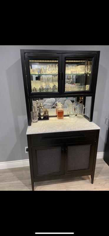 Enzo Small Marble Top Bar Cabinet with Storage Reviews Crate Barrel