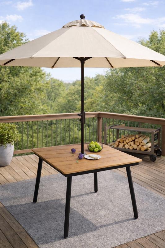 Crestlive Products 120-in Large Patio Plastic-Wood Top Aluminum Frame ...