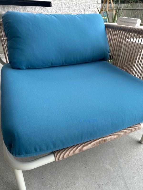 Crestlive Products Rattan Outdoor Sofa with Red Cushions and Aluminum ...