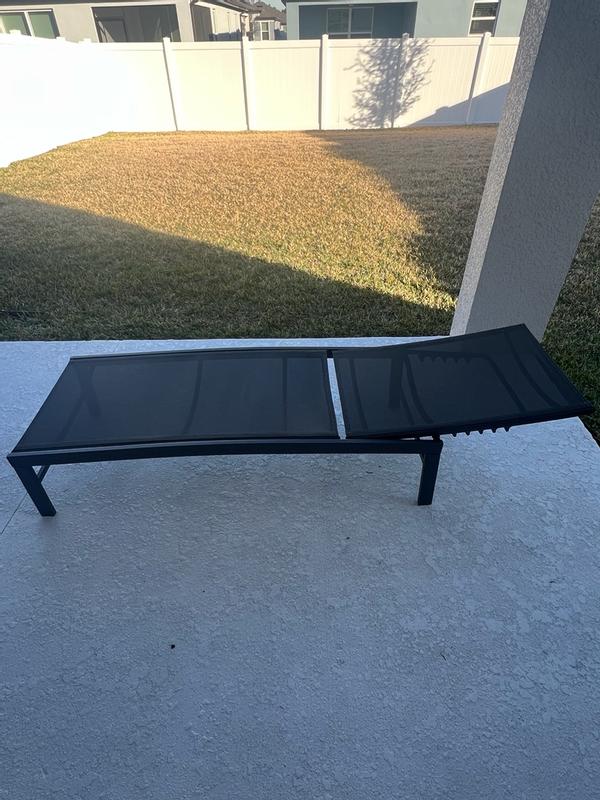 Crestlive Products Set of 2 Black Steel Frame Stationary Chaise Lounge ...