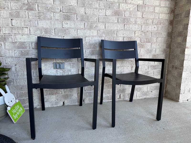 Crestlive Products Outdoor 7 -Piece Black Patio Dining Set Extendable ...
