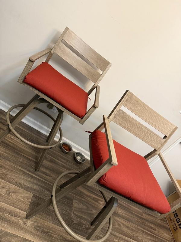 Crestlive Products 2pcs cast aluminum swivel bar chair Set of 2 Brown ...