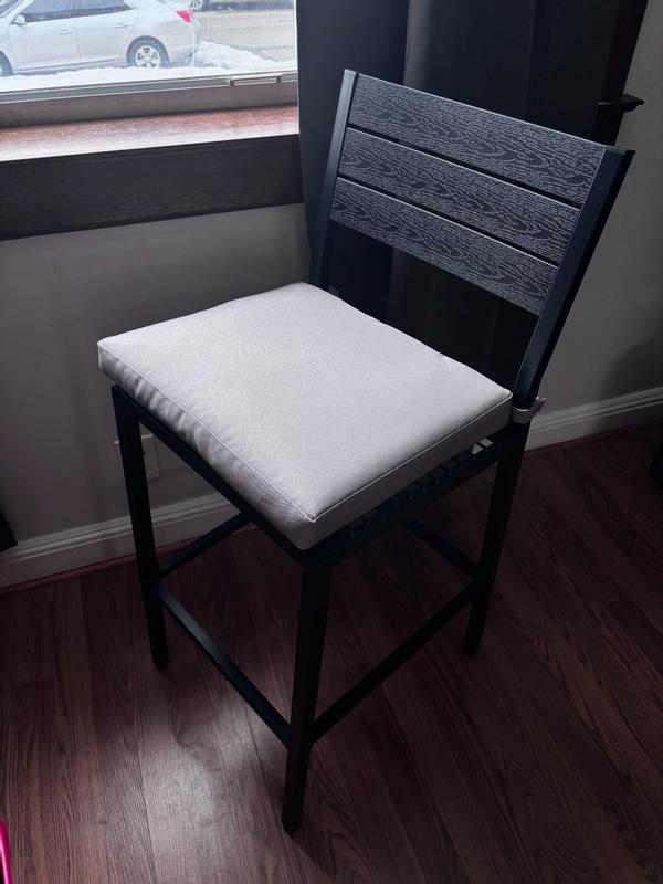 Crestlive Products patio bar chair Set of 2 Black Metal Frame ...