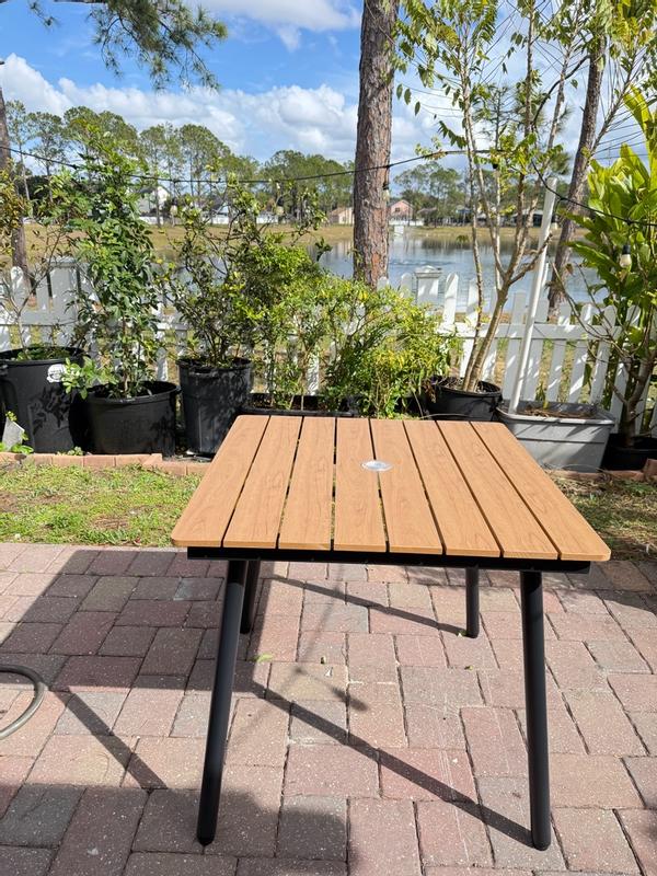 Crestlive Products 95-in Large Patio Plastic-Wood Top Aluminum Frame ...