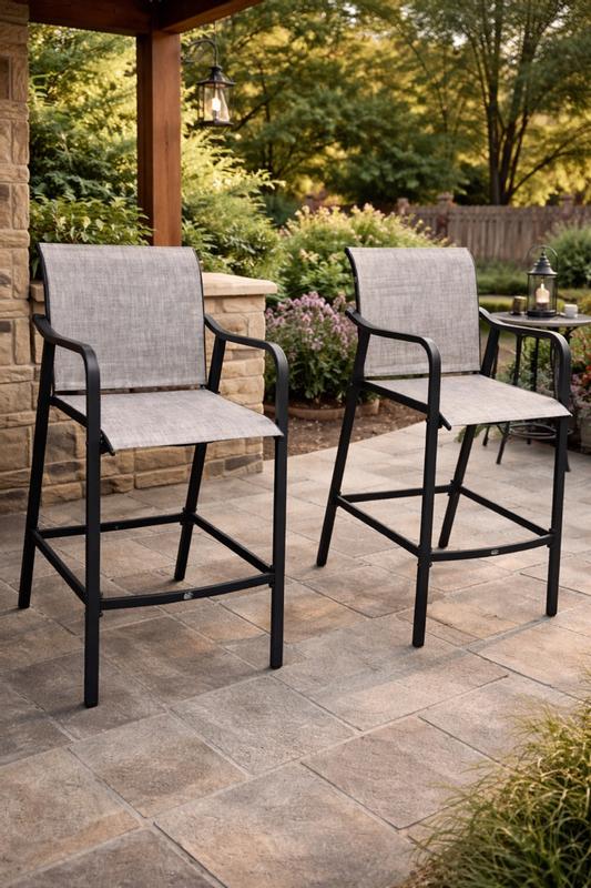 Crestlive Products Teslin bar chair set of two Set of 2 Brown Metal ...