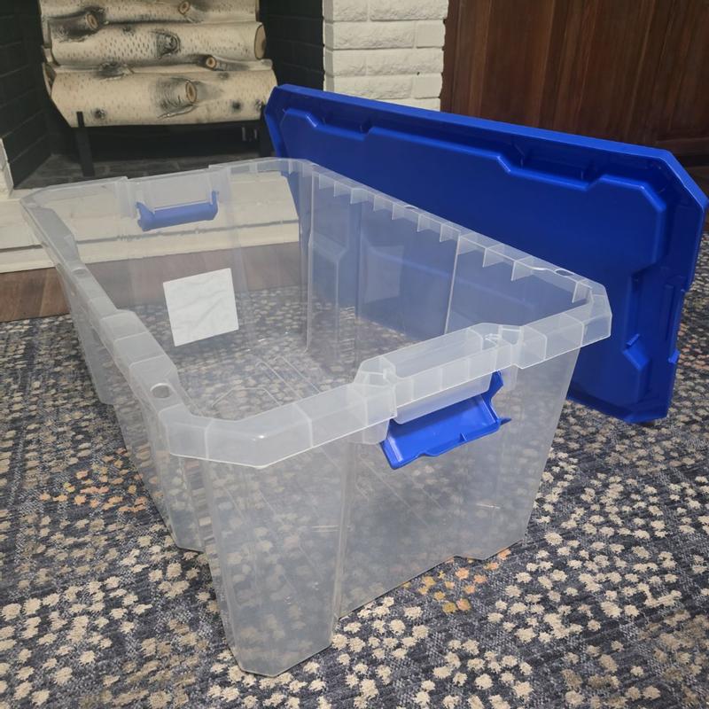 Shop Kobalt Kobalt Heavy-Duty Stackable Storage Tote with Blue Latching ...
