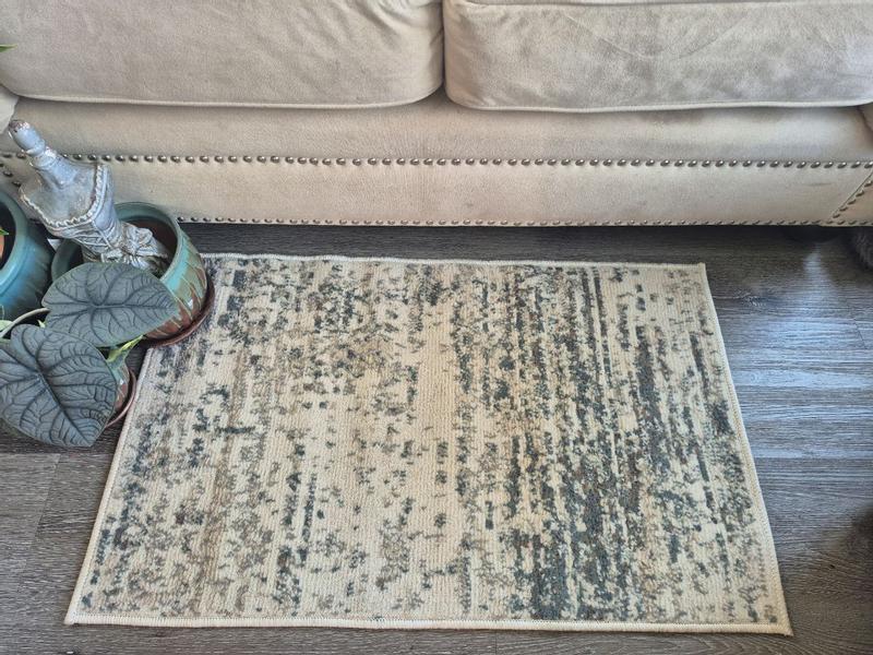 AMER Alpine 5 X 7 (ft) Ivory Indoor Stripe Area Rug ALP105376 at Lowes.com