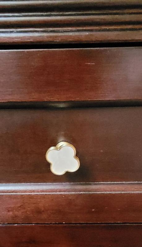 Amerock Accents 1-1/4-in Gold and Mother Of Pearl Geometric Contemporary Cabinet Knob (2-Pack ...