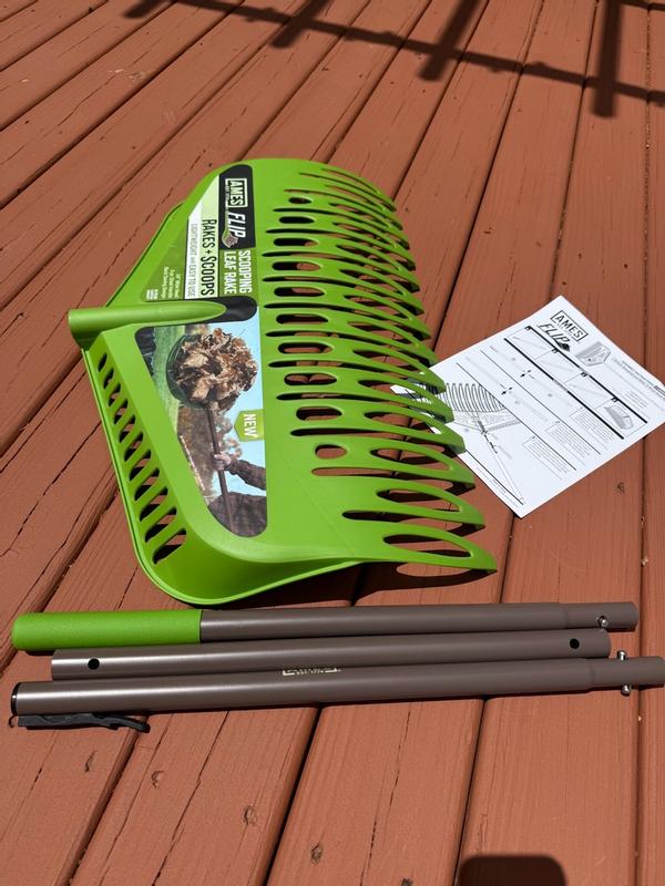 Ames FLIP 54.25 in. Handle 14-Tine Poly Scooping Leaf Rake at Tractor ...