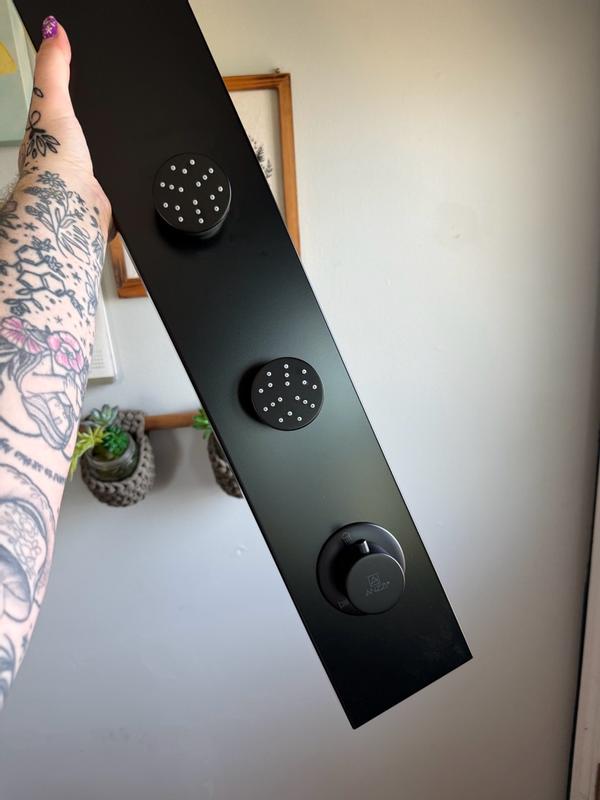 ANZZI Collines Series Matte Black 5.7-in Shower Panel System with 3-way ...