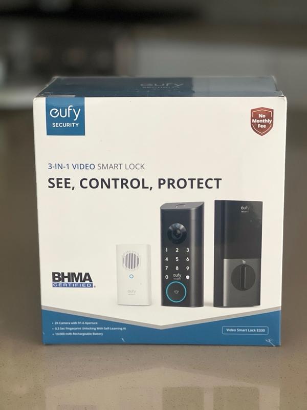 eufy Security E330 Smart Lock Black Smart Lock Electronic Deadbolt with ...