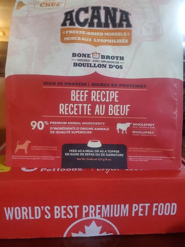ACANA Freeze Dried Morsels Free-Run Beef Recipe Dog Food & Topper, 8 oz ...