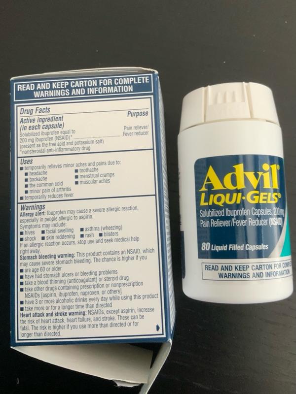 Advil Regular Strength Ibuprofen Pain Reliever Capsule (20-Count) in ...