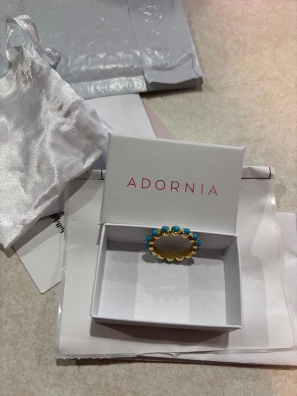 ADORNIA 14k Gold-Plated Bezeled Stone Eternity Ring - Macy's