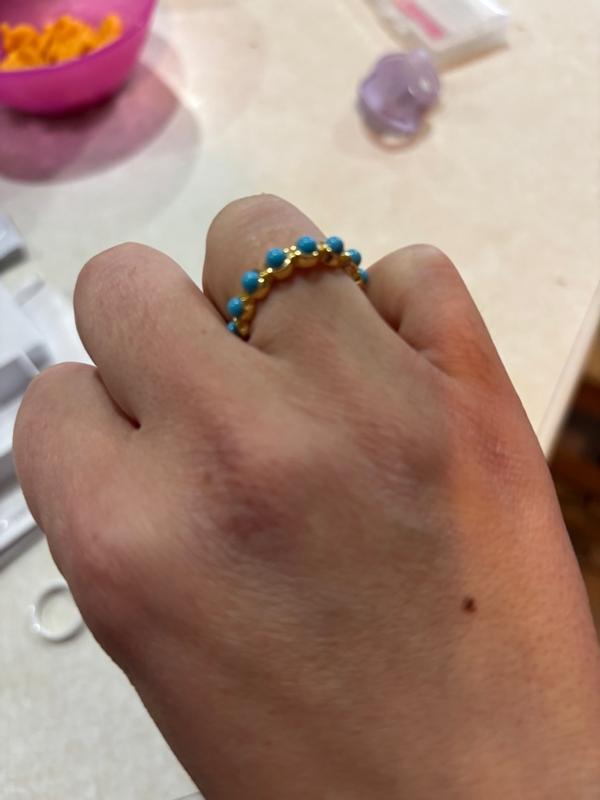 ADORNIA 14k Gold-Plated Bezeled Stone Eternity Ring - Macy's