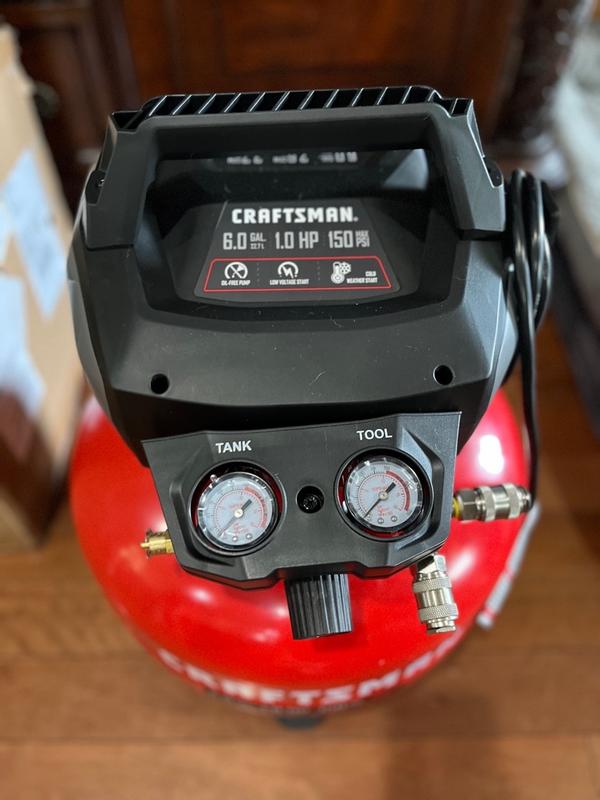 CRAFTSMAN 6-Gallon Portable Electric 150 PSI Pancake Air Compressor in ...