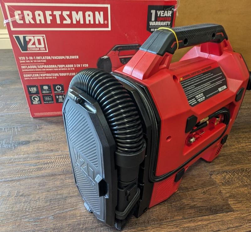 CRAFTSMAN Craftsman Cordless Inflator 20-volt Li-ion Air Inflator ...