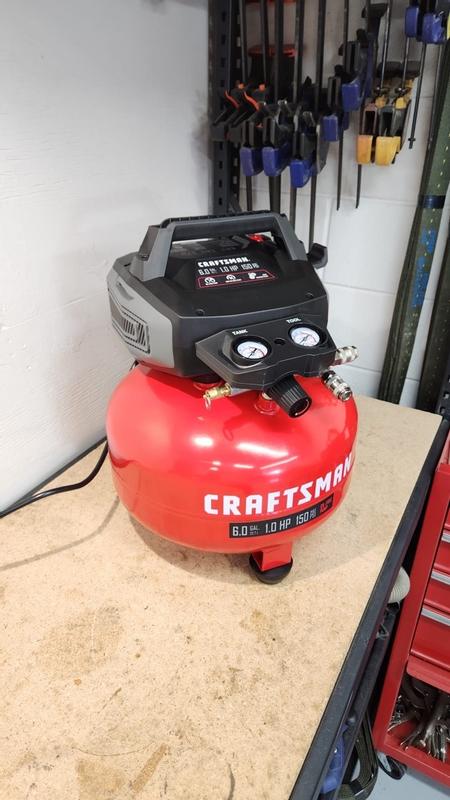 CRAFTSMAN 6-Gallon Portable Electric 150 PSI Pancake Air Compressor in ...