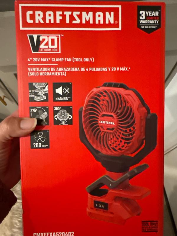 CRAFTSMAN 4-in 20 -Volt Indoor Red and black Desk Fan in the Portable ...