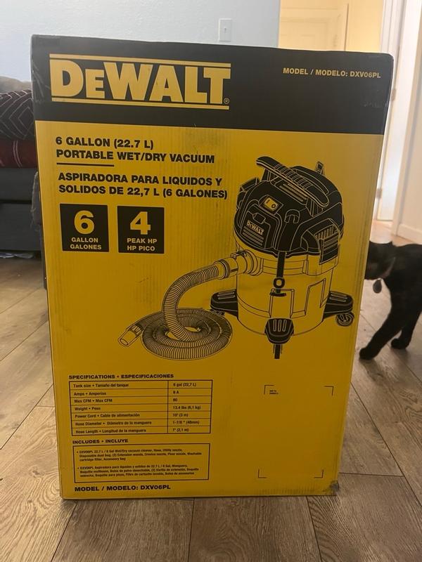 DEWALT 6-Gallon 4-HP Corded Wet/Dry Shop Vacuum with Accessories ...