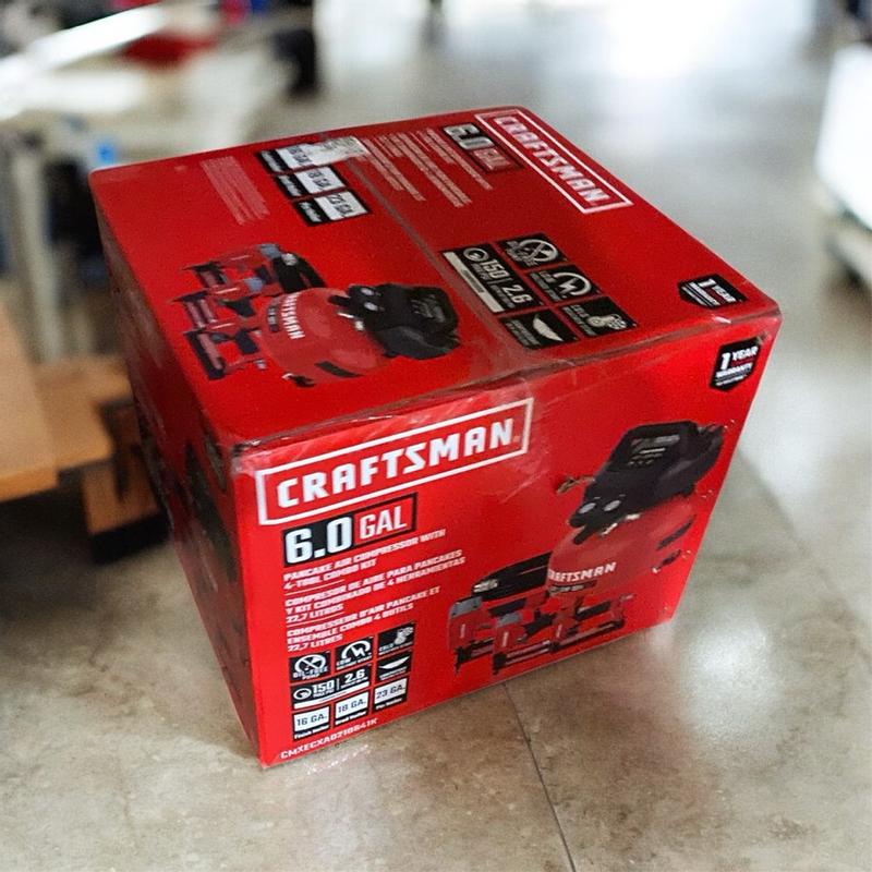 CRAFTSMAN 3 Nailers and 25' Hose Kit 6-Gallon Portable Electric 150 PSI ...