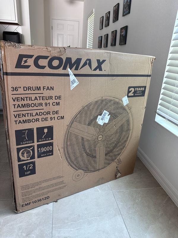 Ecomax 36-in 120 -Volt High Velocity Indoor/Outdoor Black Industrial ...