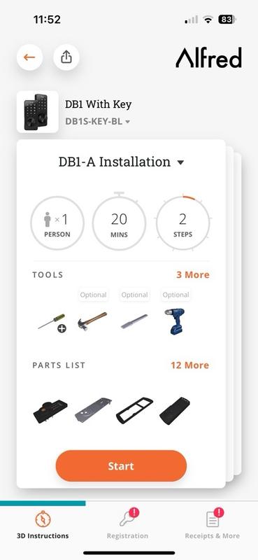 Alfred DB1S Black Smart Lock Electronic Deadbolt with Wifi Bluetooth Touchscreen Keypad DB1S-KEY ...