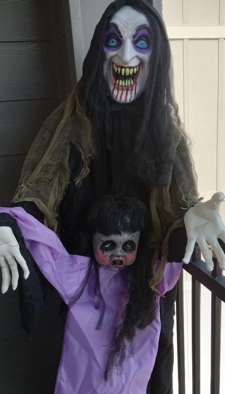 Haunted Hill Farm Lifesize Animatronic Vampire Lady with Baby Halloween ...