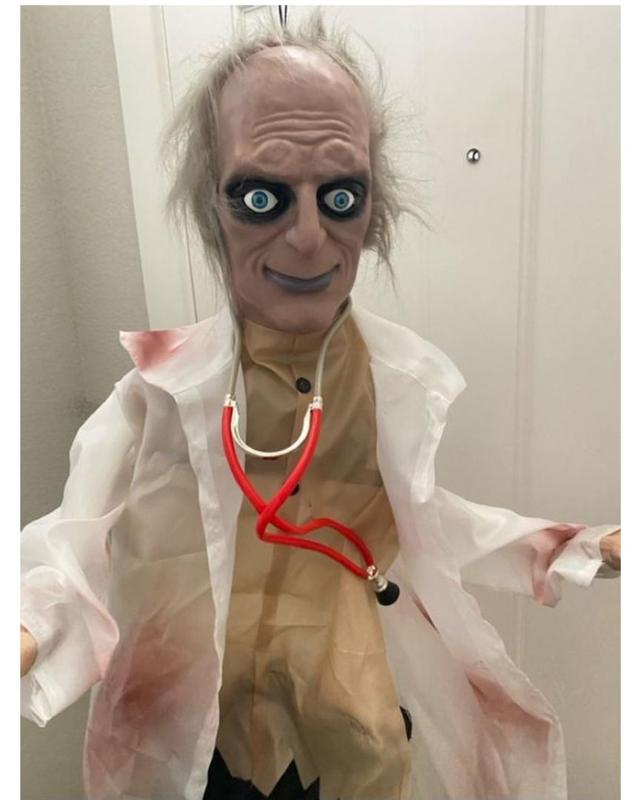 Haunted Hill Farm 5.4-ft Freestanding Laughing Lighted Doctor Scissors ...