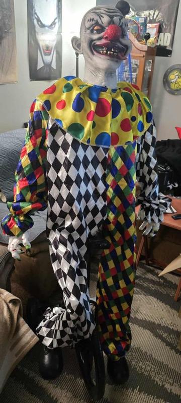 Haunted Hill Farm 6-ft Freestanding Crying Lighted Life-Size Clown ...