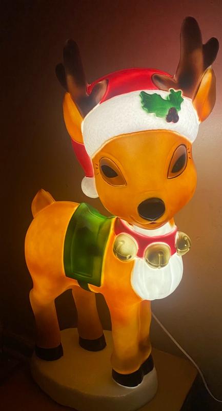 Fraser Hill Farm 28-in Freestanding Reindeer Blow mold with White LED ...
