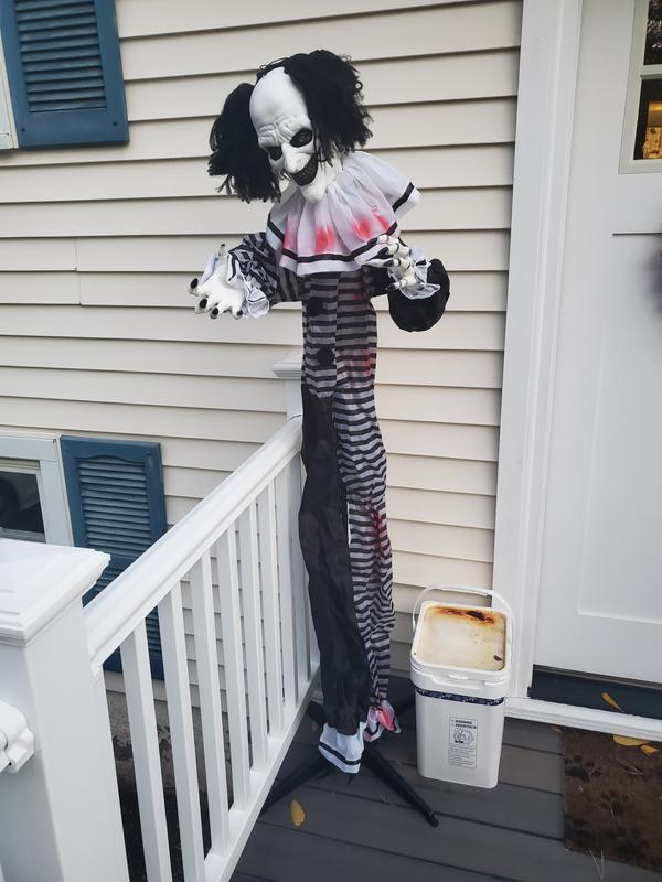 Haunted Hill Farm 75 in. Life-Size Clown with Lights and Sound ...